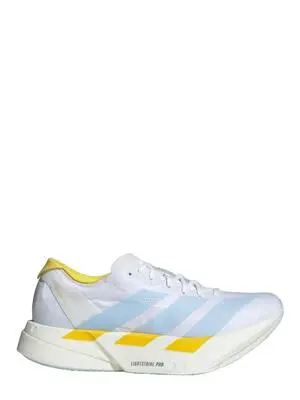 Adidas Adizero Adios Pro 4 Shoes - Cloud White / Glow Blue / Yellow