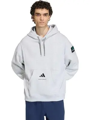 Adidas Equipment Ribbed Hoodie - Light Grey Heather