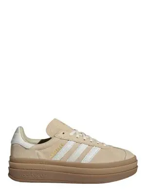 Adidas Gazelle Bold Sneakers - Stone Khaki / Cream White / Gold Metallic
