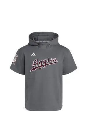 Adidas Dugout Short Sleeve Hoodie - Team Dark Grey / White / Ncaa-tam-7t6