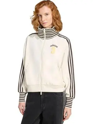 Adidas Vintage Bb Tt Striped Rib Track Top - Off White