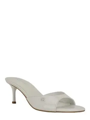 Calvin Klein Vixie Slide Sandal White Patent