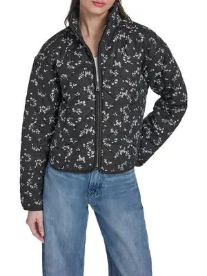 LEVI'S Quilted Cotton Jacket - Black W. White Floral