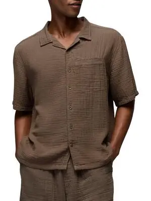 Prana Hideaways Organic Cotton Camp Shirt - Mud