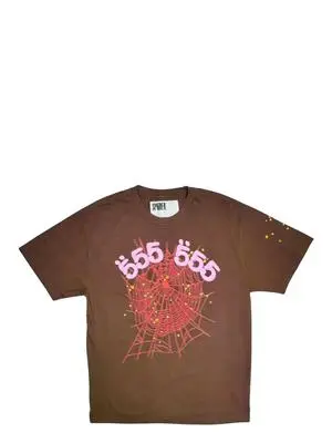 SP5DER Angel-number Short-sleeve T-shirt - Brown