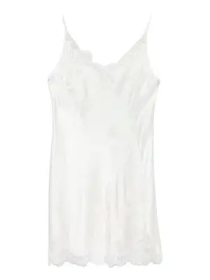 Carine Gilson Lace V-neckline Slip - White