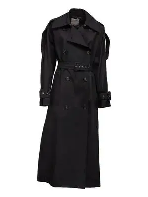 Sportmax Double-breasted Trench Coat - Black