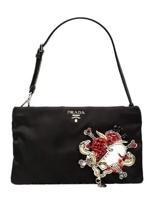 Prada 2000-2025 Tessuto Tattoo Pochette Shoulder Bag - Black