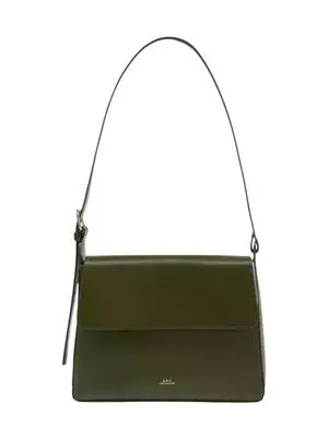 A.p.c. Virginie Flap Leather Shoulder Bag - Green