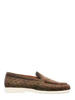 Santoni Woven Loafers - Brown