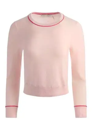Alice + Olivia Coralann Tipping Crew-neck Sweater - Pink