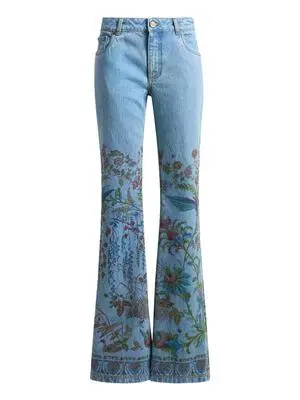 Etro Printed Flare Jeans - Blue