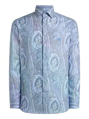 Etro Floral Paisley Cotton Shirt - Blue