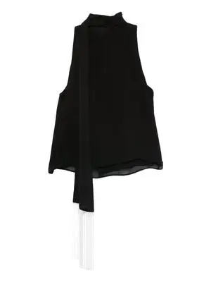 Patrizia Pepe Tie-detail Blouse - Black