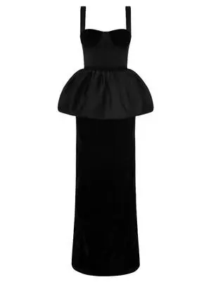 MATTERS STORE Audrey Peplum Maxi Dress - Black