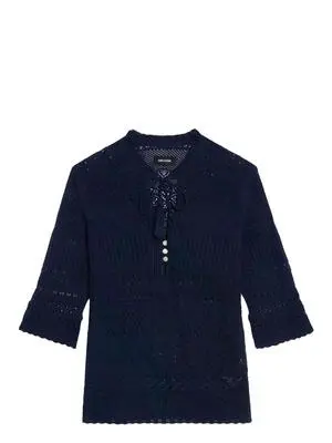Zadig&Voltaire Tassel-detailed T-shirt - Blue