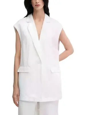 MARC AUREL Sleeveless Blazer - White