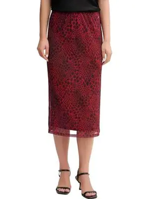 MARC AUREL Patterned Midi Skirt - Red