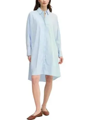 MOS MOSH Collared Asymmetric Shirt Dress - Blue