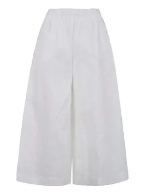 DANIELA GREGIS Elasticated-waistband Wide Leg Trousers - White