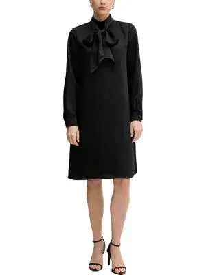 MARC AUREL Bow Midi Dress - Black