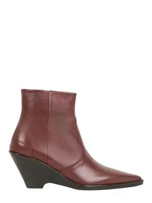 Etro Leather Wedge Ankle Boots - Brown