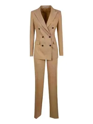 Tagliatore Striped Double-breasted Suit - Neutrals