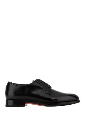 Santoni Leather Oxford Shoes - Black