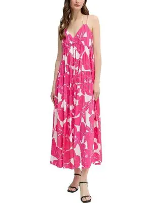 MARC AUREL Floral-print V-neck Maxi Dress - Pink