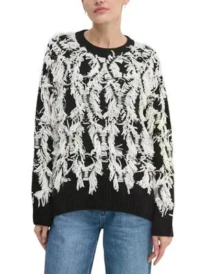OUI Fringed Sweater - Black