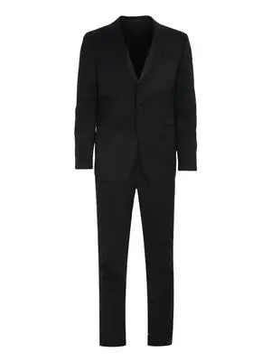 Corneliani Buttoned Wool Suit - Black