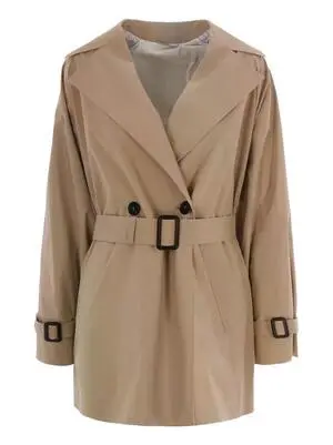 Max Mara Belted Long Sleeve Coat - Neutrals