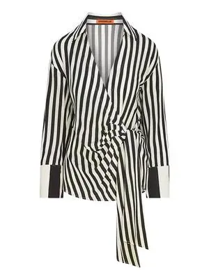 SIMONMILLER Vietta Striped Blouse - Black