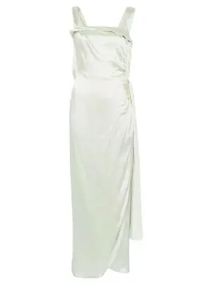 MAISON MARGIELA Satin Draped Maxi Dress - Green