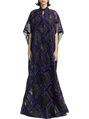 GEMY MAALOUF Floor-length Open Kaftan - Black