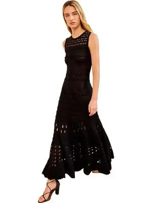 Ulla Johnson Lakshmi Eyelet Knit Maxi Dress - Noir