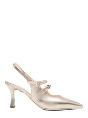 NEROGIARDINI Buckled Leather Pumps - Gold