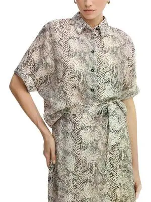 MARC AUREL Patterned Buttoned Shirt - Neutrals