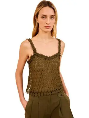 Ulla Johnson Francoise Lace Tank Top - Pine