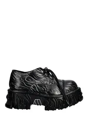 NEW ROCK Flame-print Platform Trainers - Black