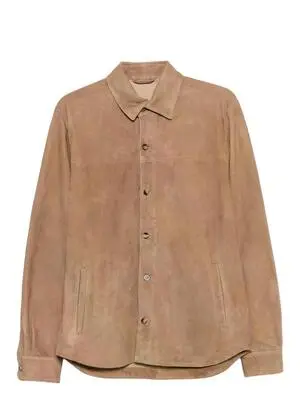 Boglioli Buttoned Suede Shirt - Neutrals