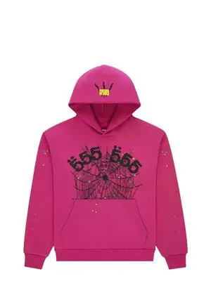 SP5DER Graphic-Print Hoodie Pink