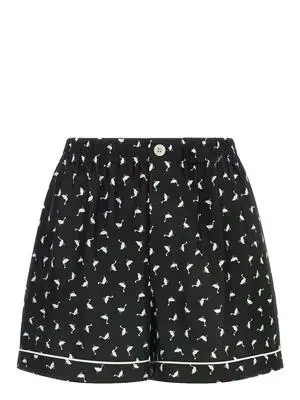 MOSCHINO Printed Silk Twill Shorts