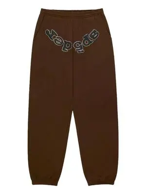 SP5DER Rhinestone-logo Trousers - Brown