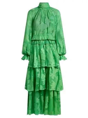 Etro Floral-jacquard Maxi Dress - Green