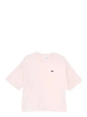 Lacoste Logo-patched Crew Neck T-shirt - Pink