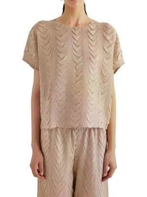 MEIMEIJ Pleated Blouse - Neutrals