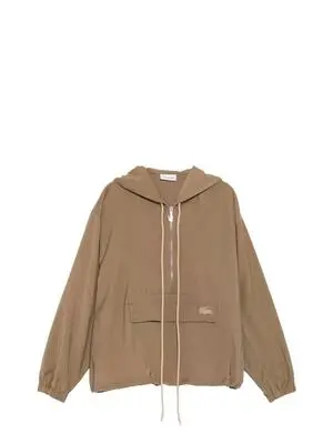 Lacoste Logo-embroidered Hoodie - Brown