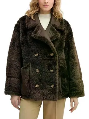 PEDRO DEL HIERRO Button Double-breasted Coat - Brown