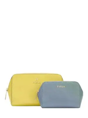 Furla Camelia Logo-detail Makeup Bag Set - Yellow